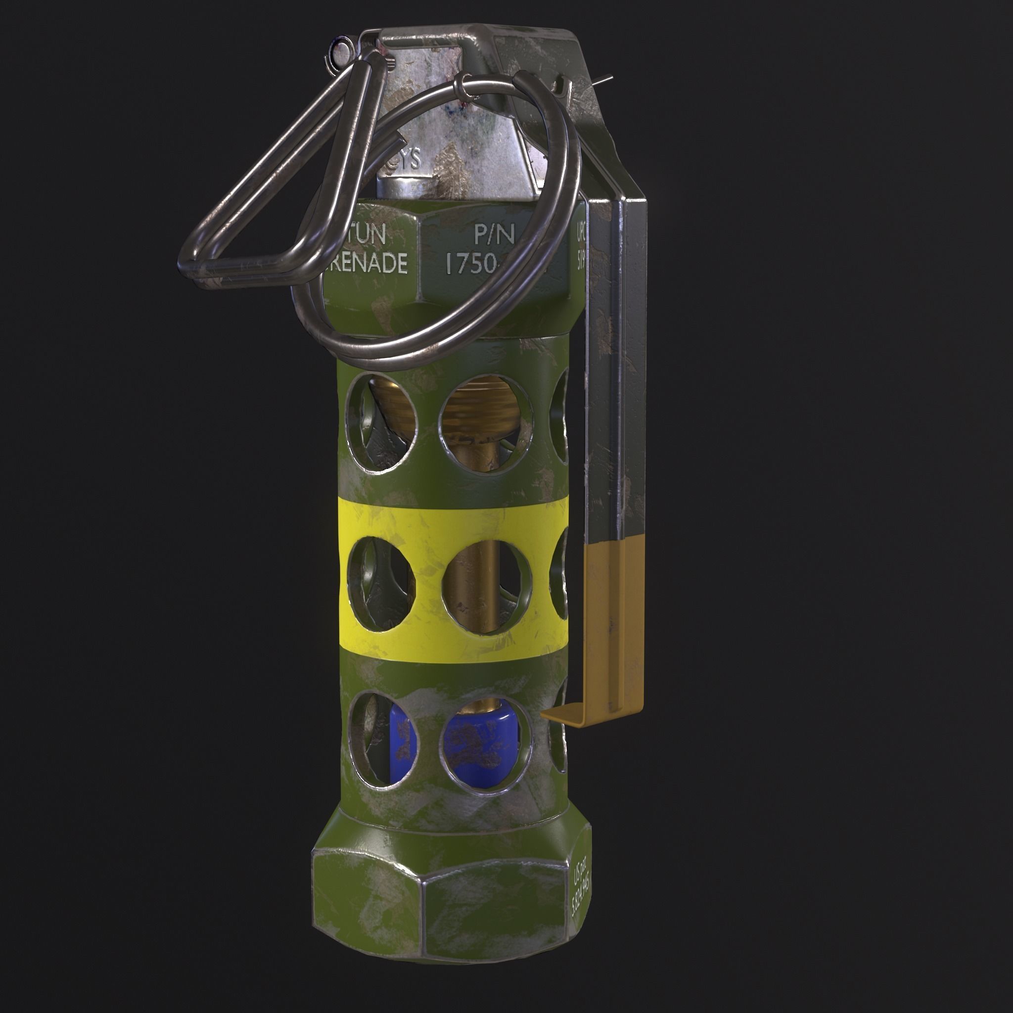 3D model FLASHBANG MODEL grenade bottle with key chain VR / AR / low ...