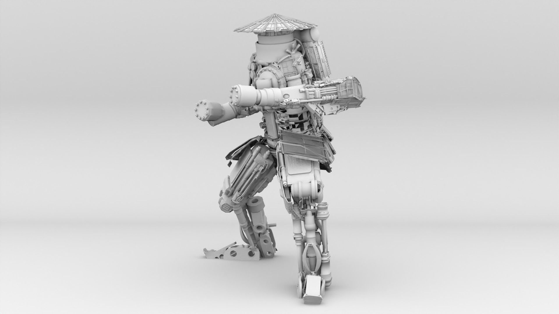 ROBOT SAMURAI BLENDER 3D model animated rigged | CGTrader