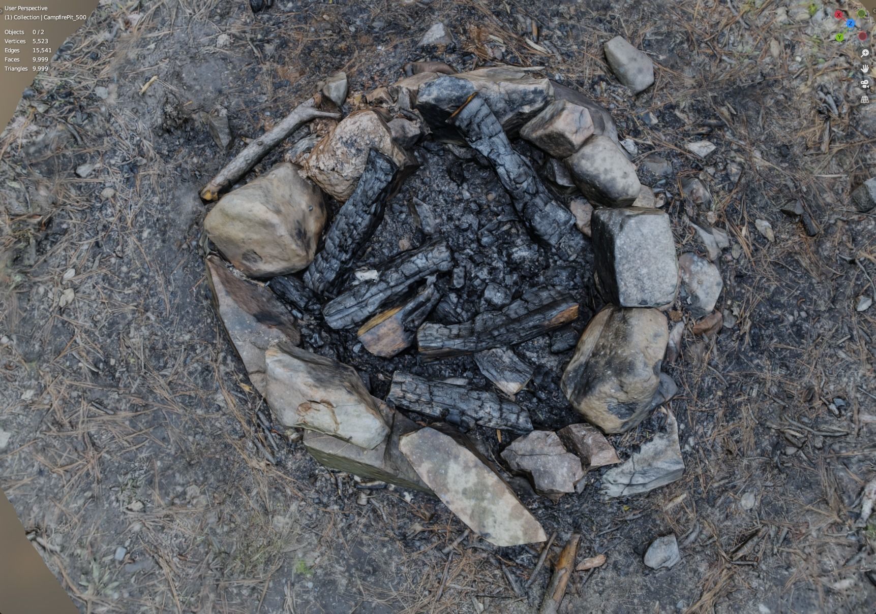 Campfire Pit - 8K Textures - 7 Mesh Resolutions 3D model | CGTrader