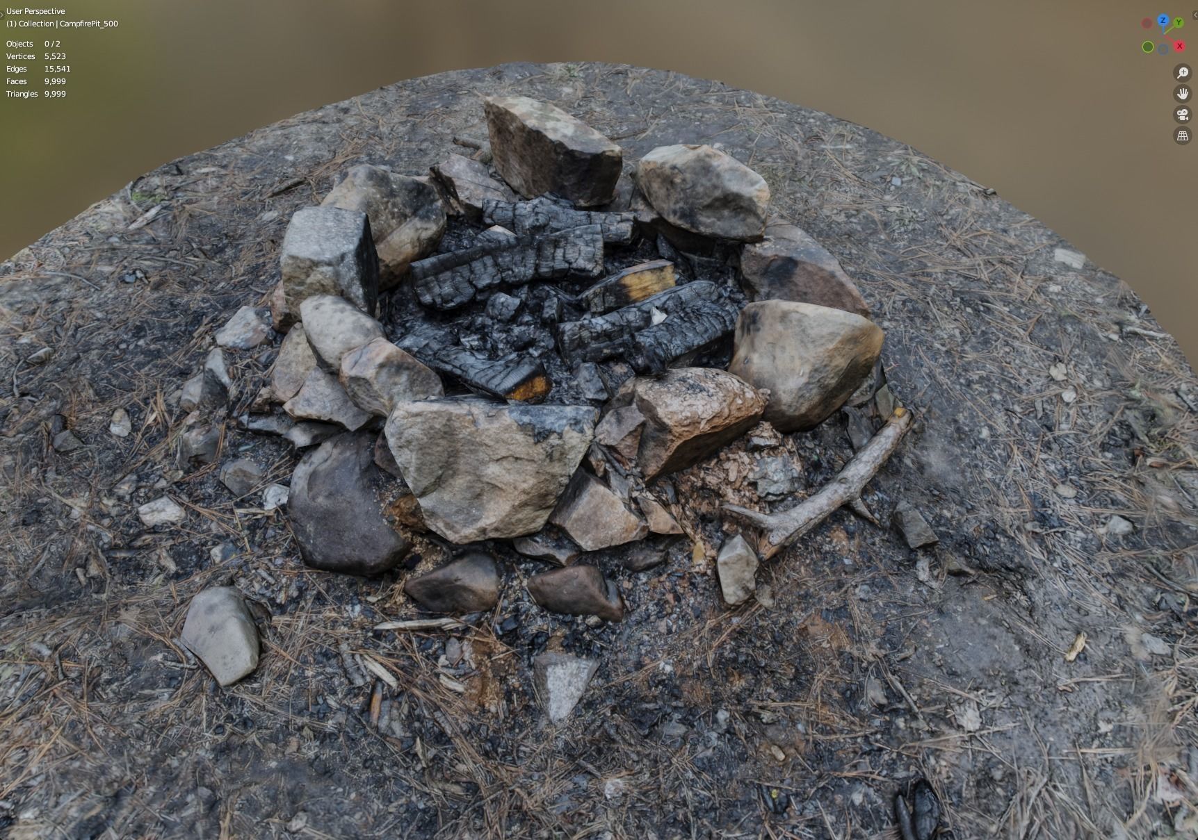 Campfire Pit - 8K Textures - 7 Mesh Resolutions 3D model | CGTrader