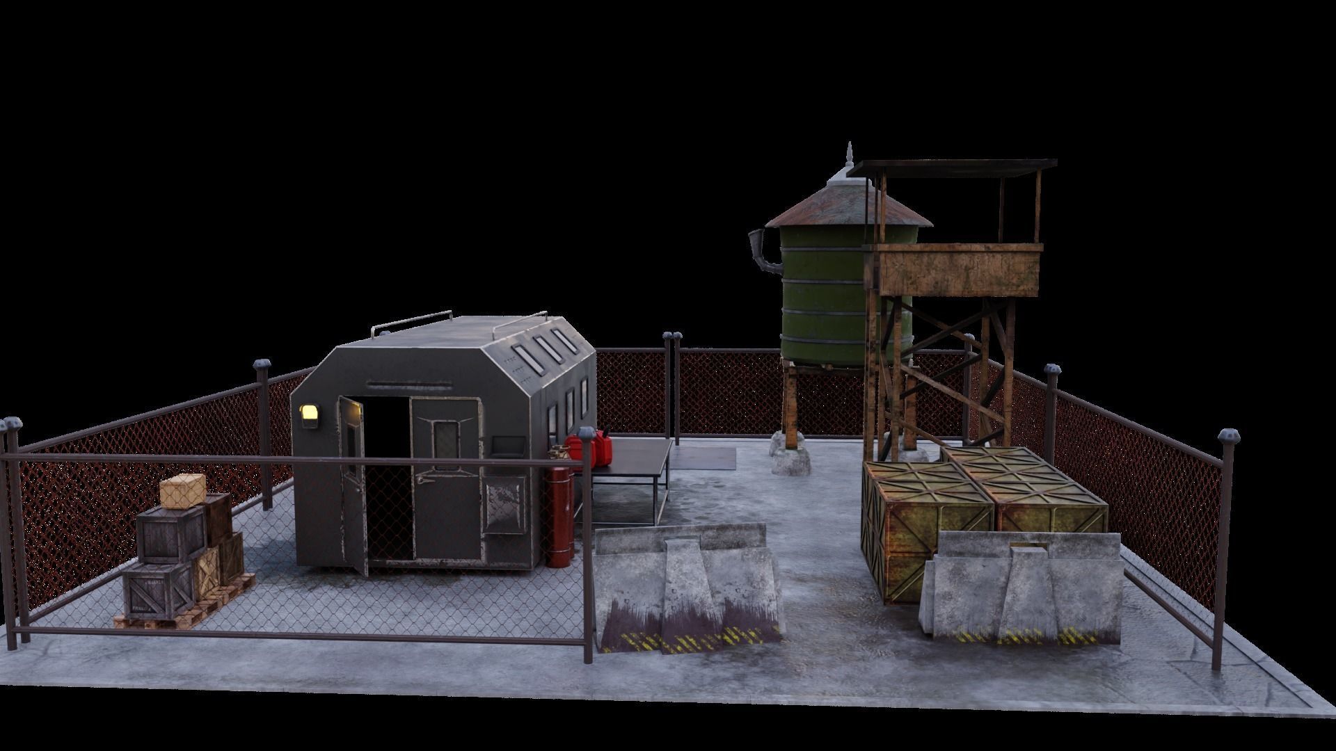 3D model Military Base Camp 2 Low-poly 3D model 3D model VR / AR / low ...