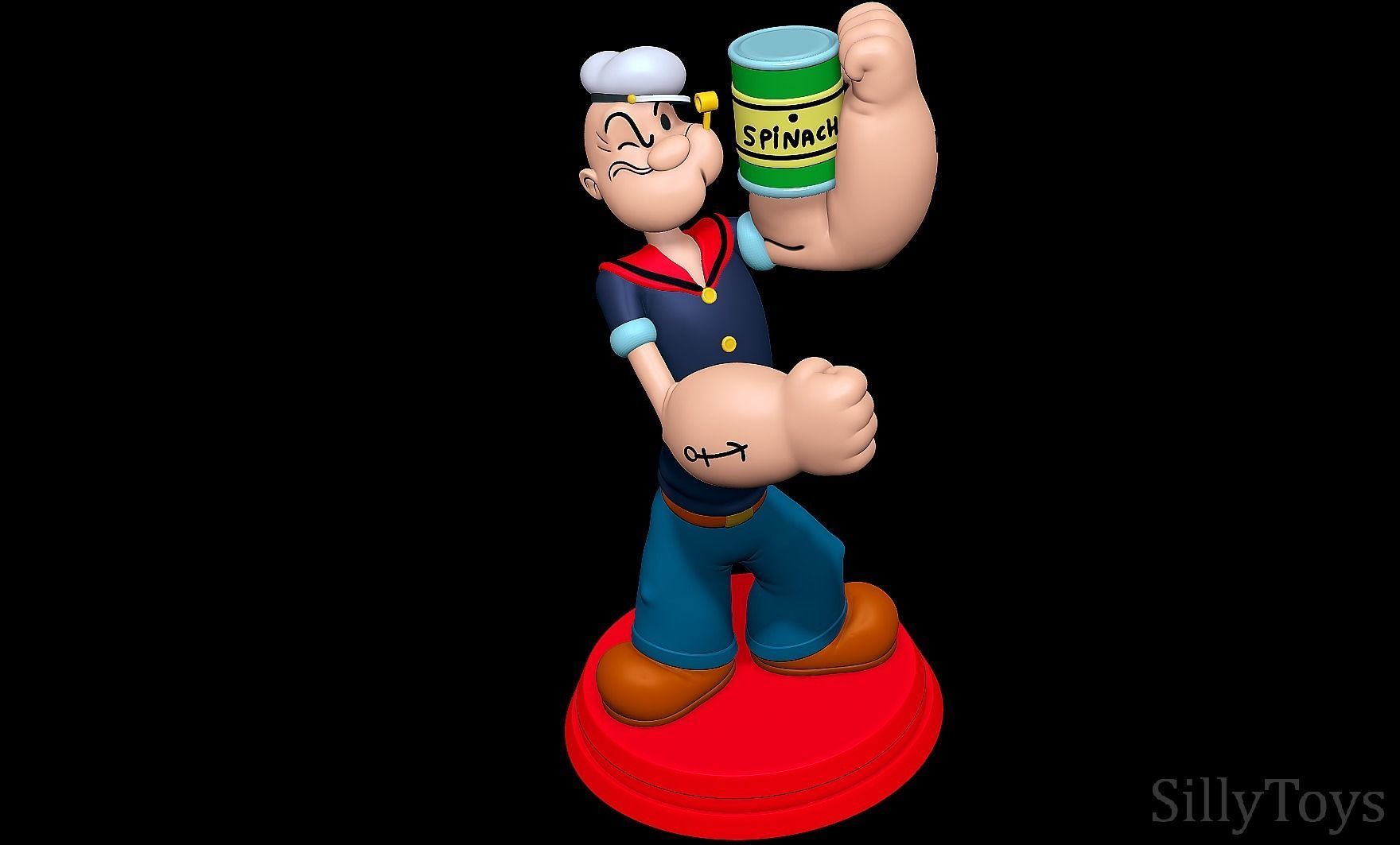 Popeye statue 3D model 3D printable | CGTrader