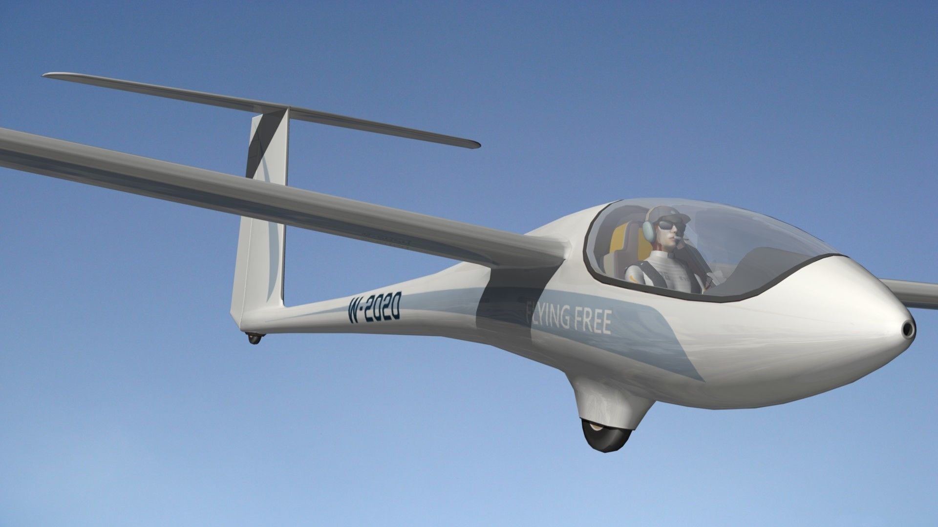 Glider Flying 3D model | CGTrader