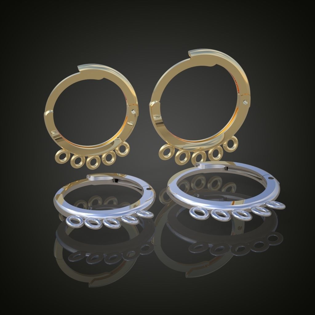 Exclusive Earrings model 3D printable model 0027 free 3D model 3D ...