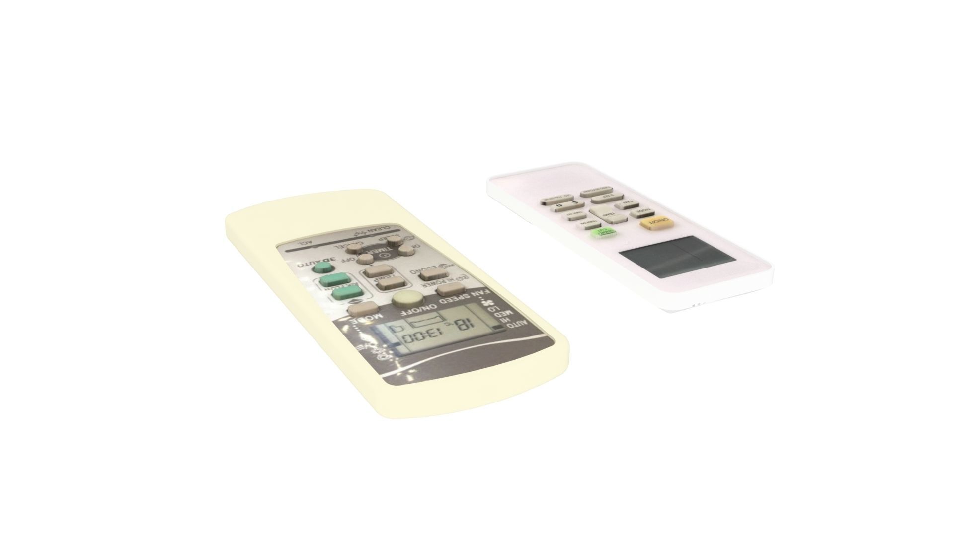 Air Conditioner Remote Controls Set 3D model | CGTrader