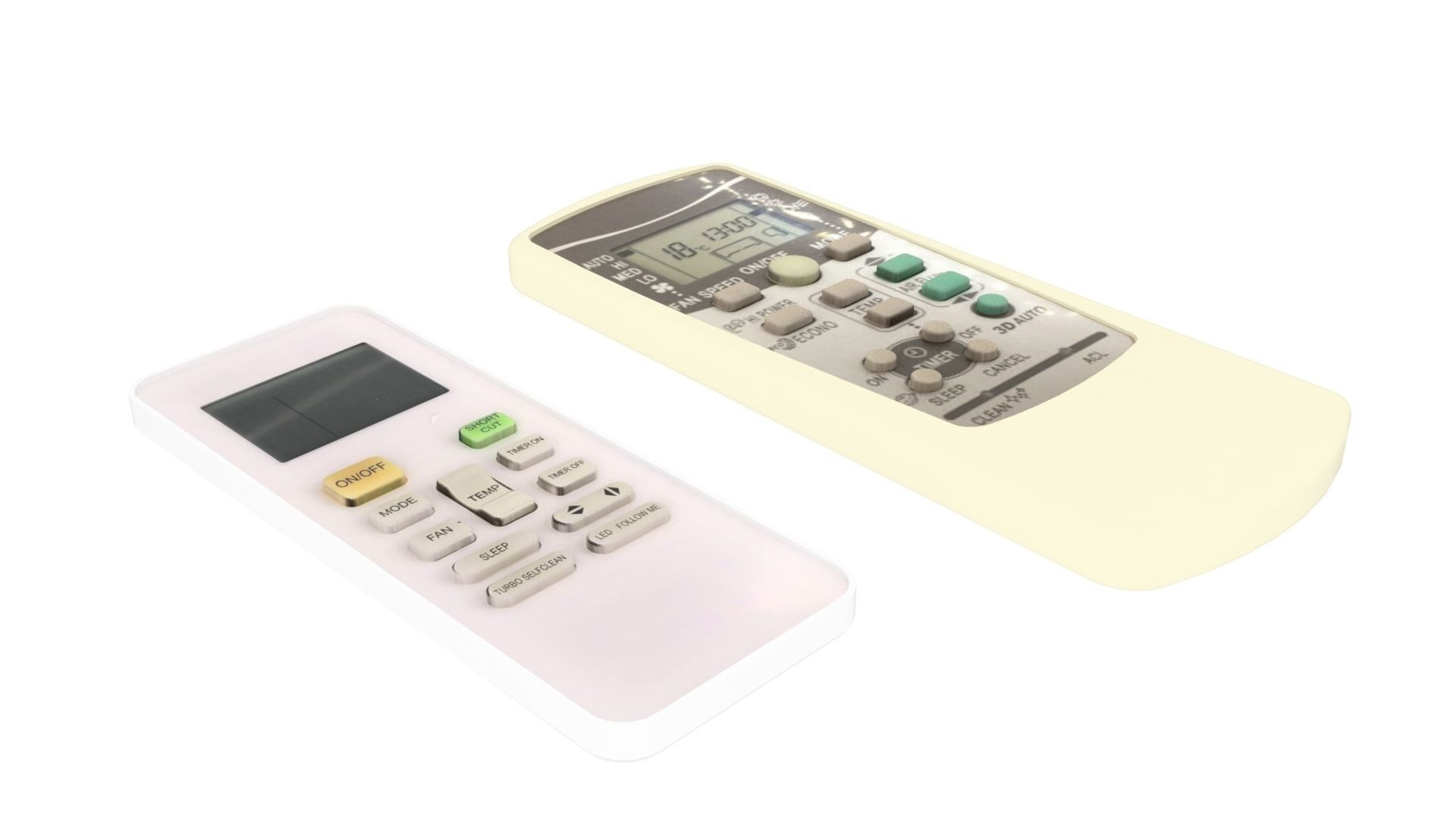 Air Conditioner Remote Controls Set 3D model | CGTrader