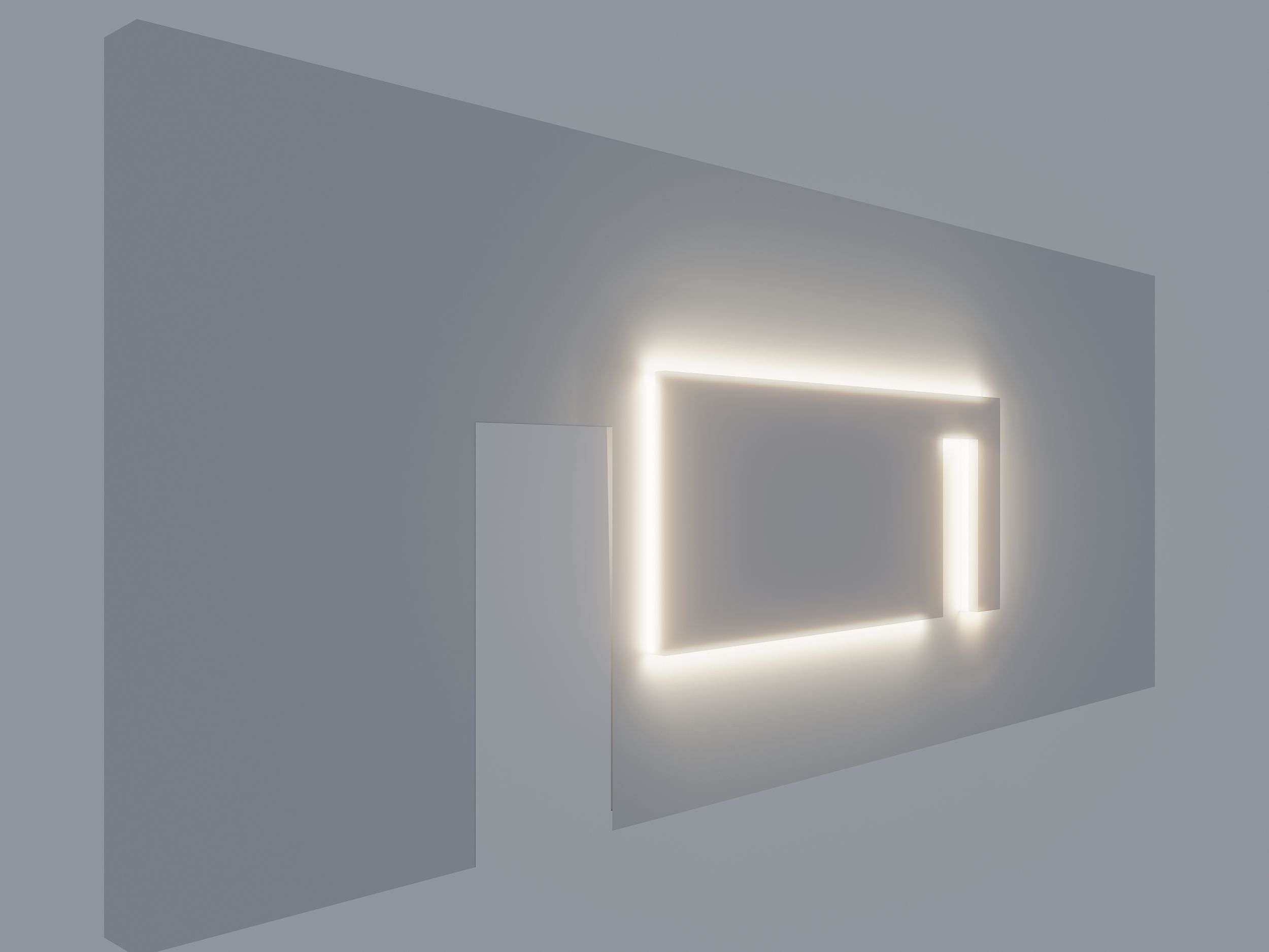paneling led wall light with square shape 3D model | CGTrader