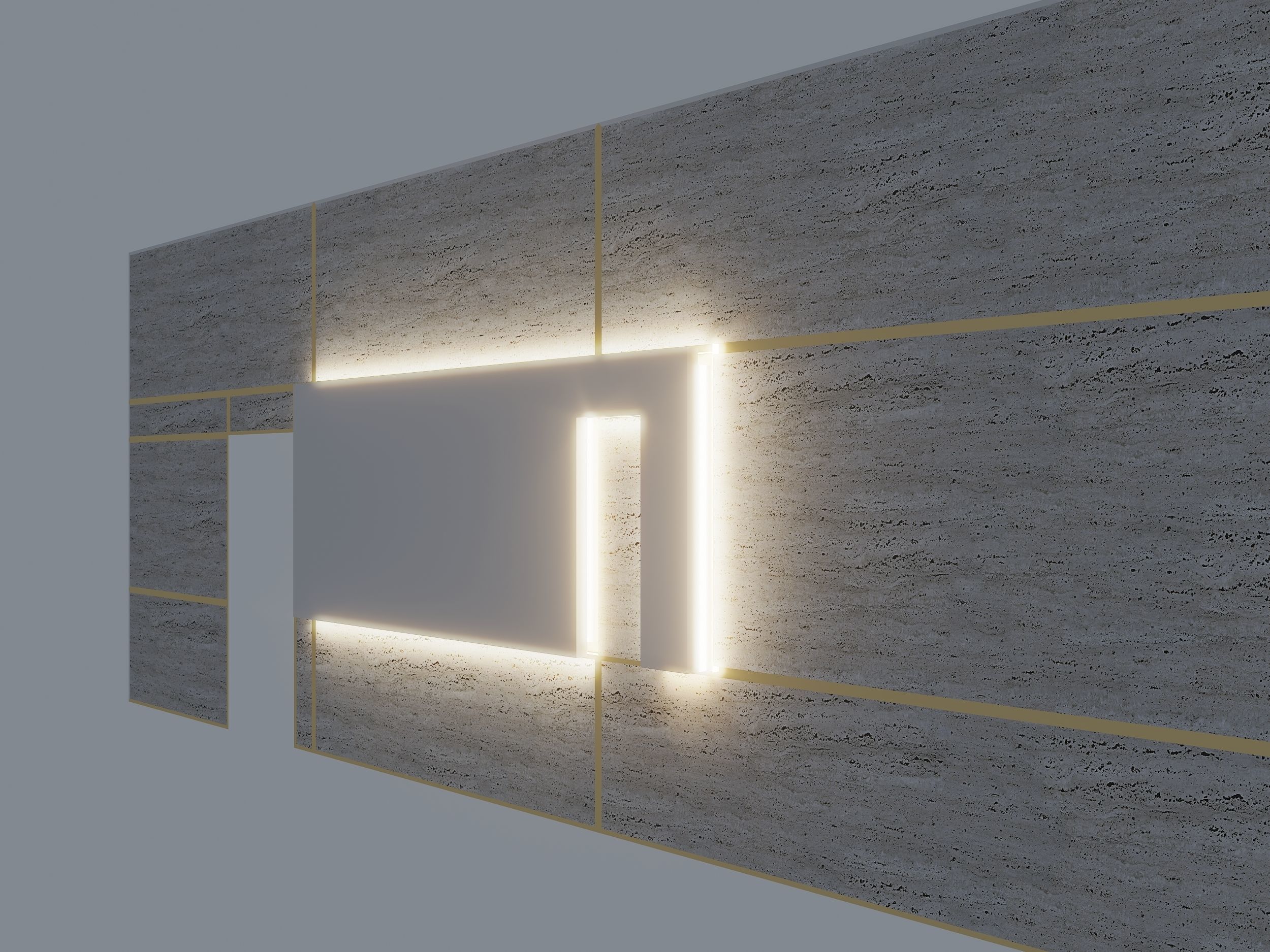 paneling led wall light with square shape 3D model | CGTrader