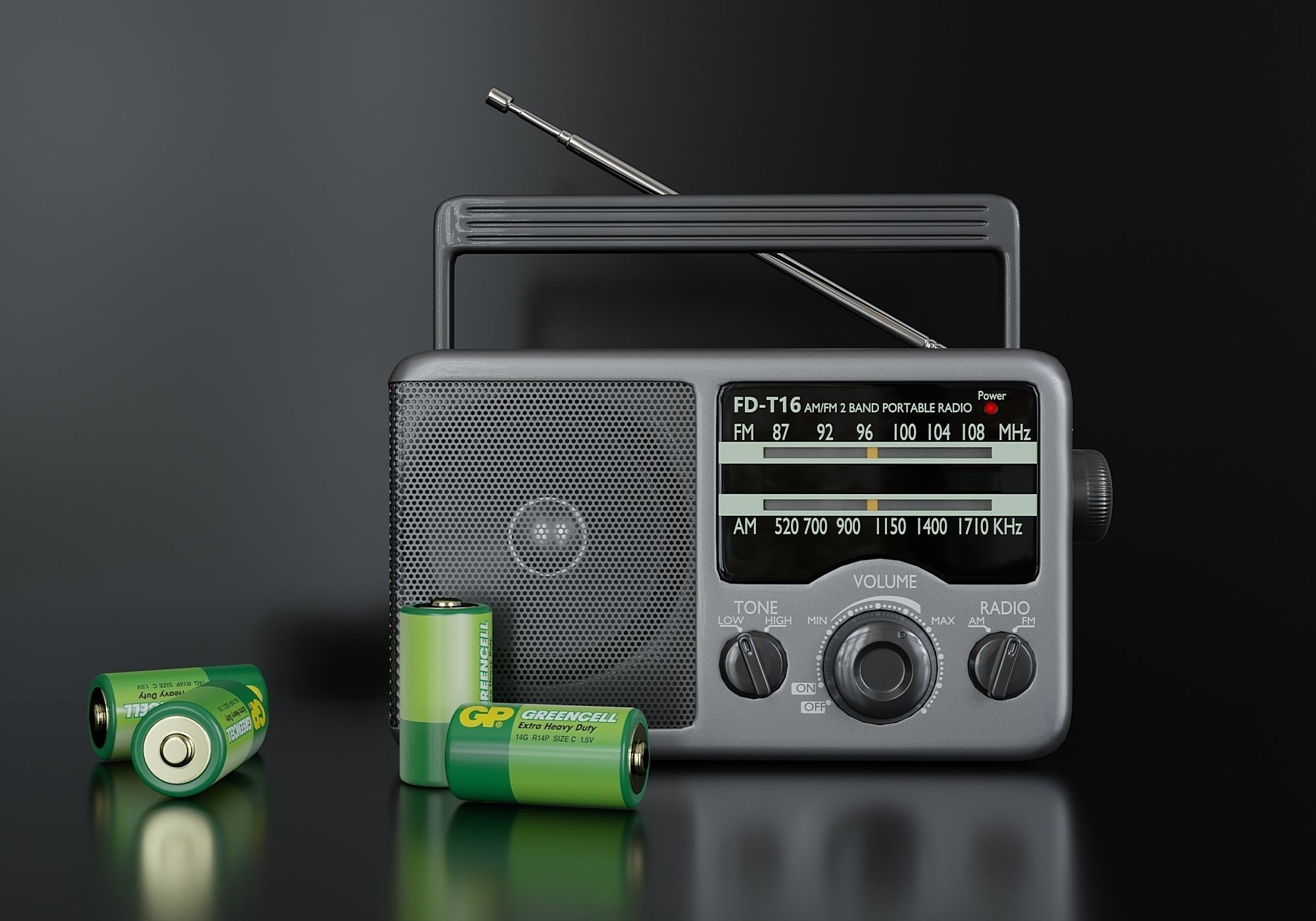 Portable radio receiver FD T16 3D model | CGTrader