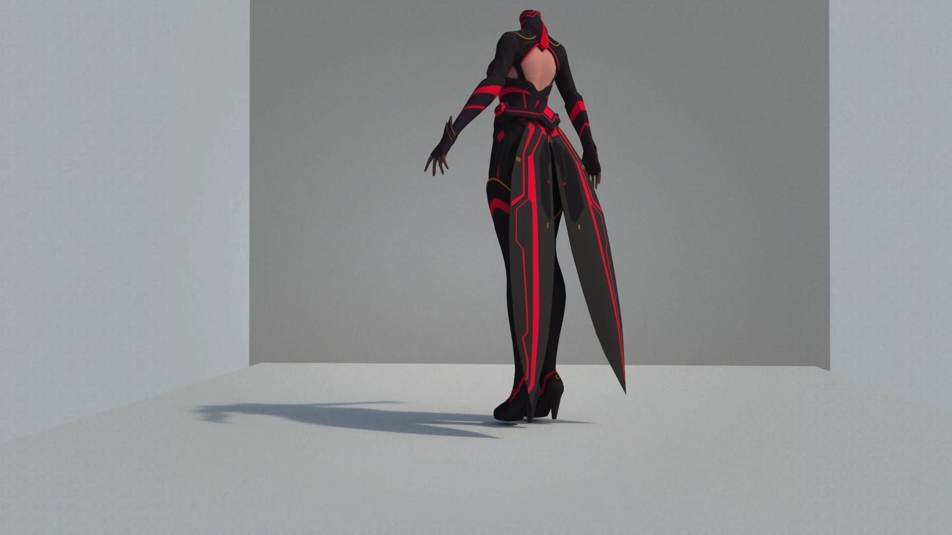 Scarlet armor suit science realism character of science and 3D model ...
