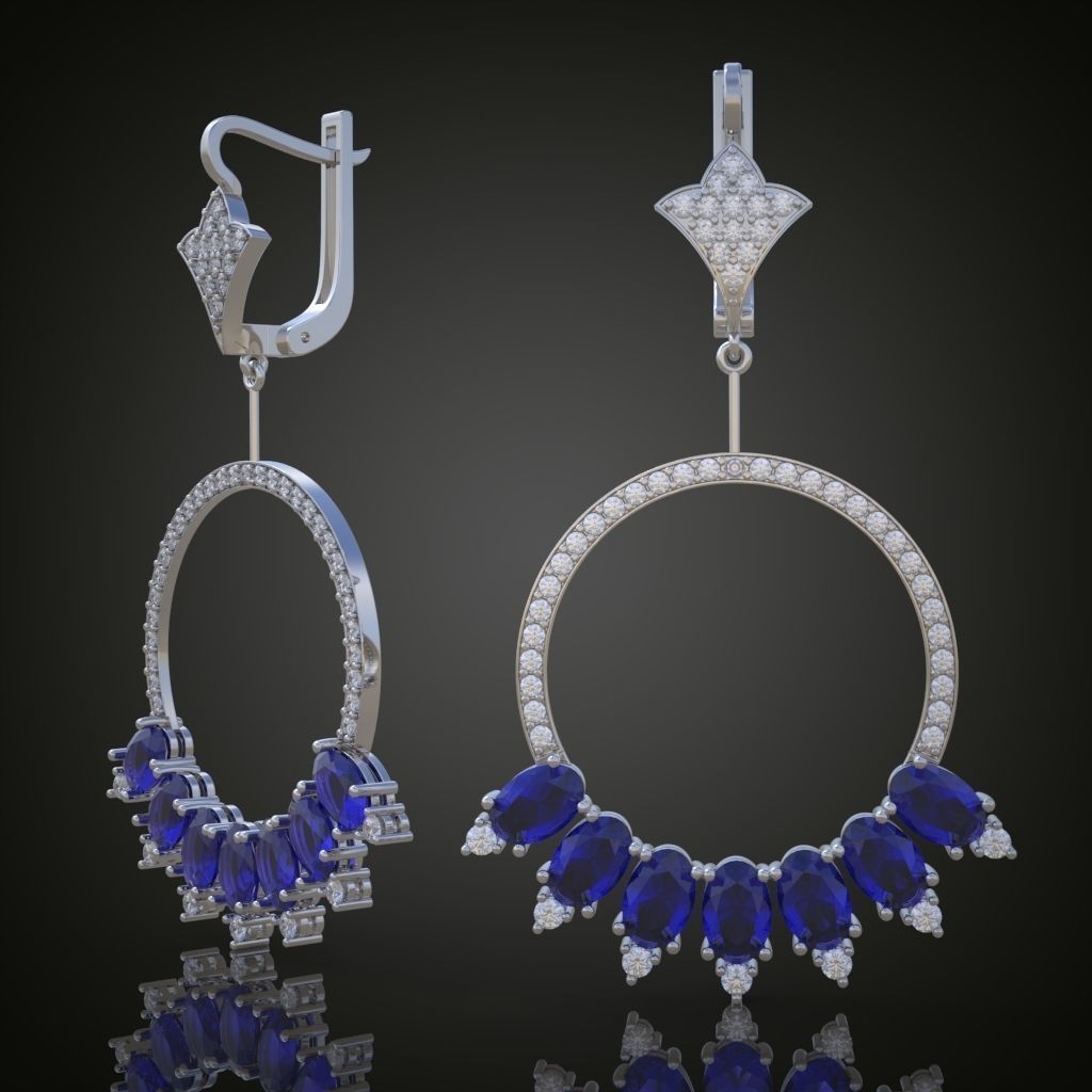 Earring 3D model 3D printable model 0045-11 3D model 3D printable ...