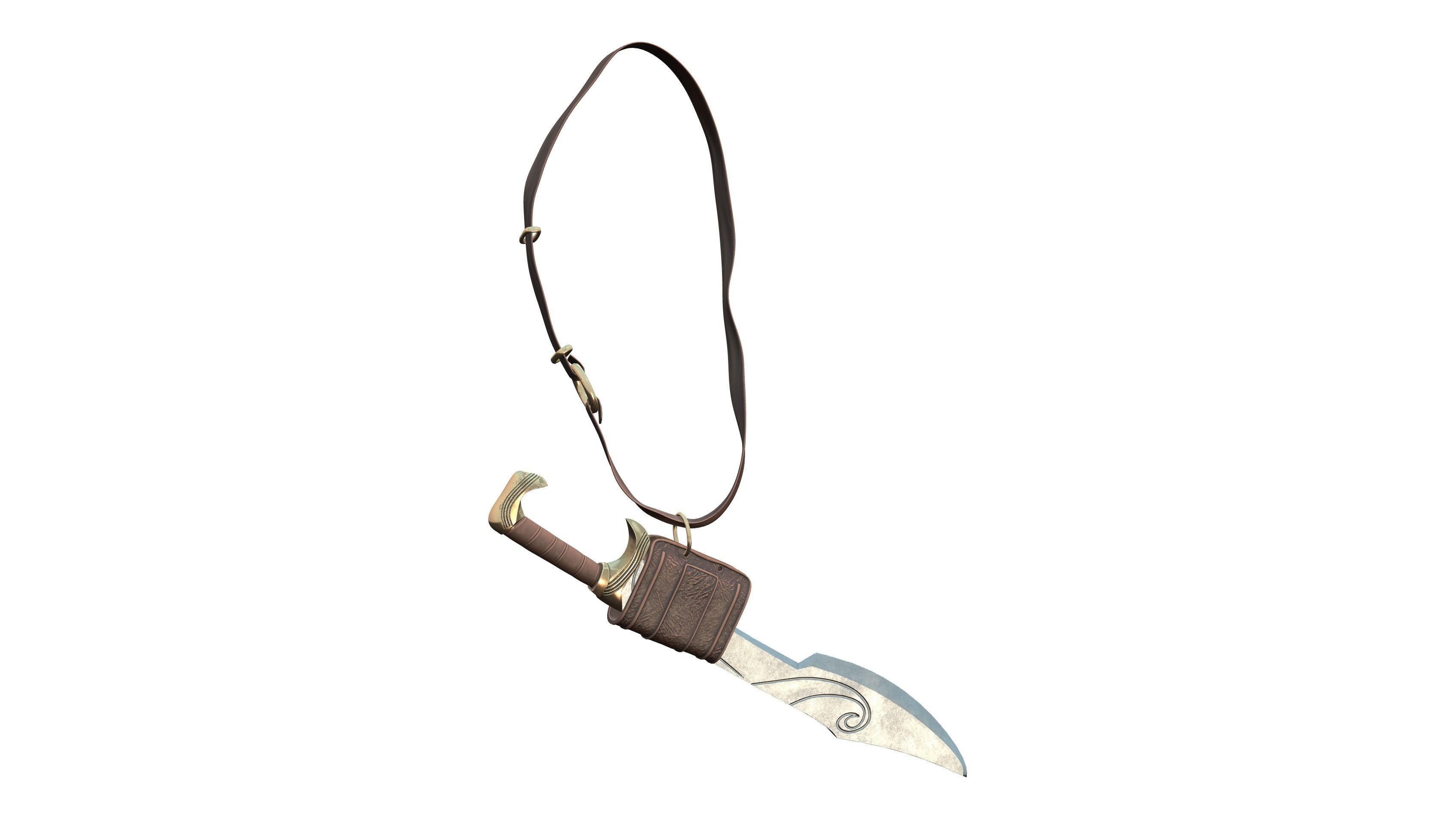 3D model Cross Shoulder Scabbard Spartan Sword VR / AR / low-poly ...