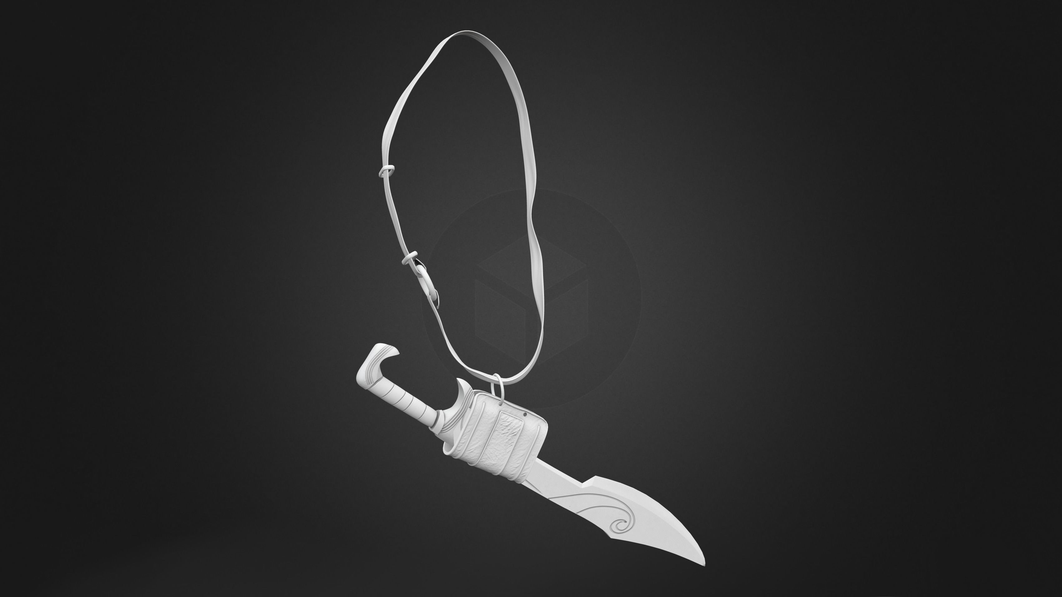 3D model Cross Shoulder Scabbard Spartan Sword VR / AR / low-poly ...