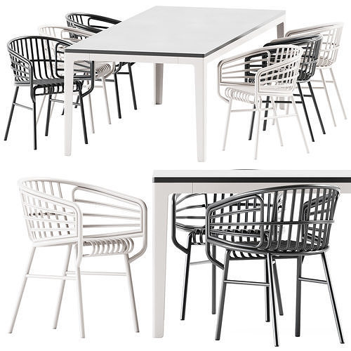 Pop Table by DesignByThem and Raphia Alluminio Chair 3D model | CGTrader