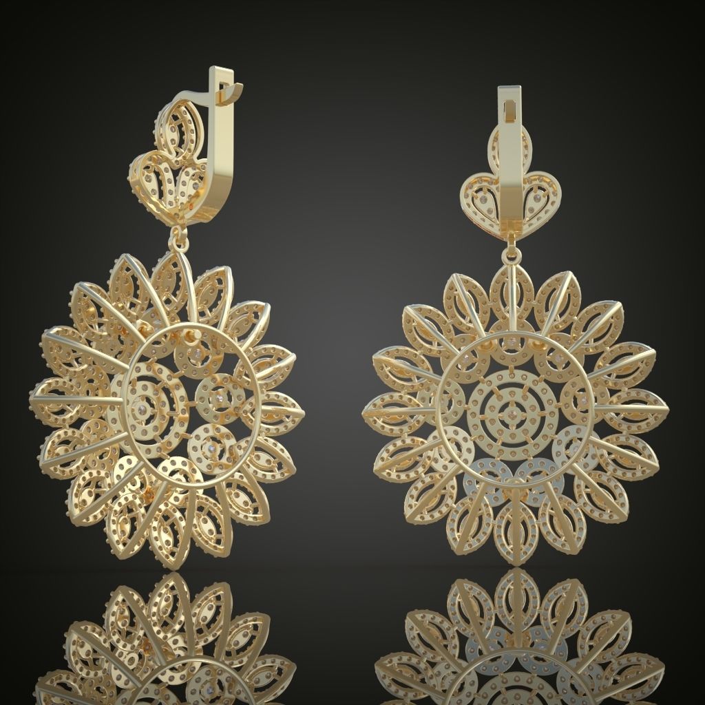 Earring 3D model 3D printable model 0054-10 free 3D model 3D printable ...