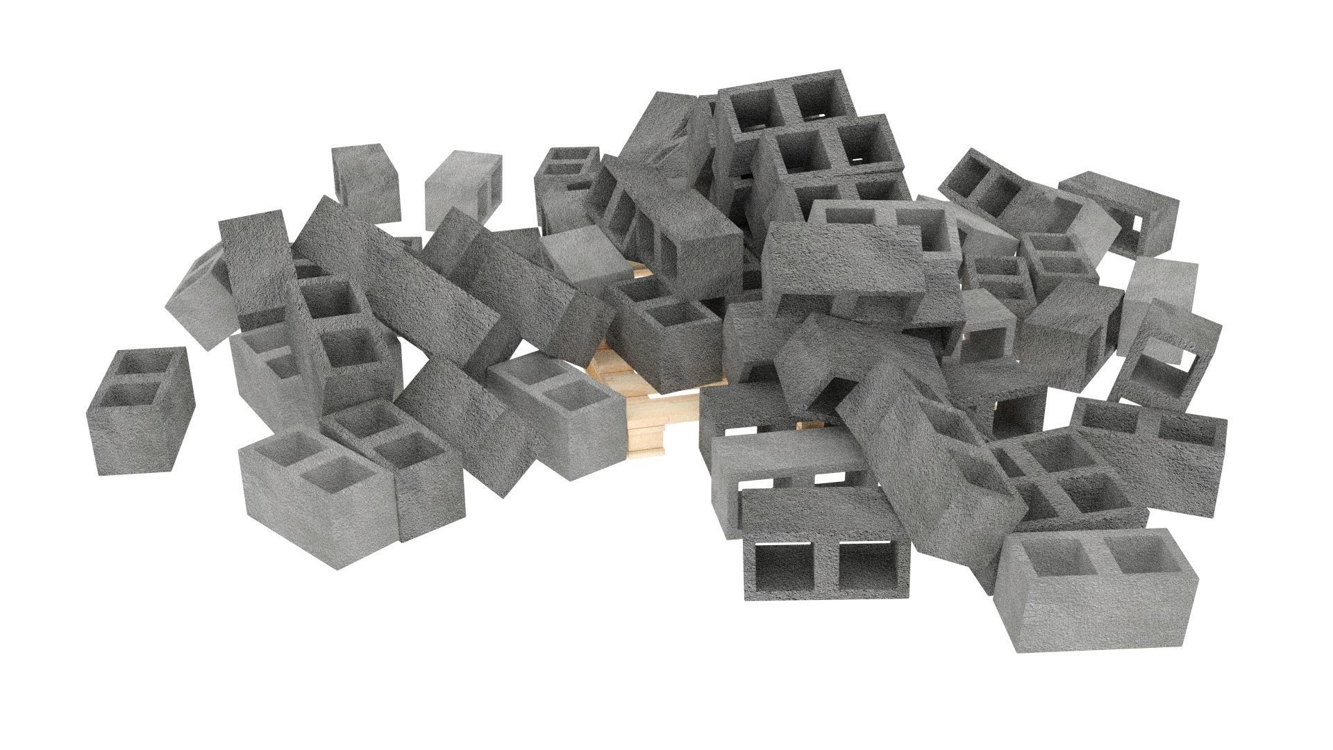 concrete bricks pallet 1 3D model | CGTrader