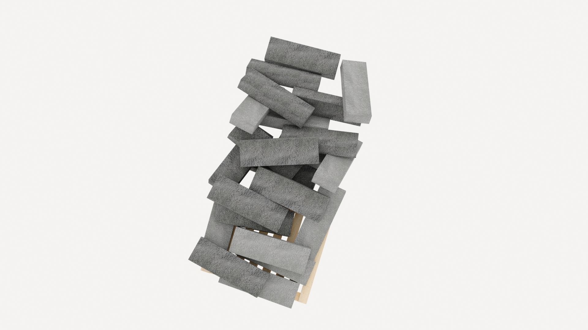 concrete bricks pallet 3 3D model | CGTrader