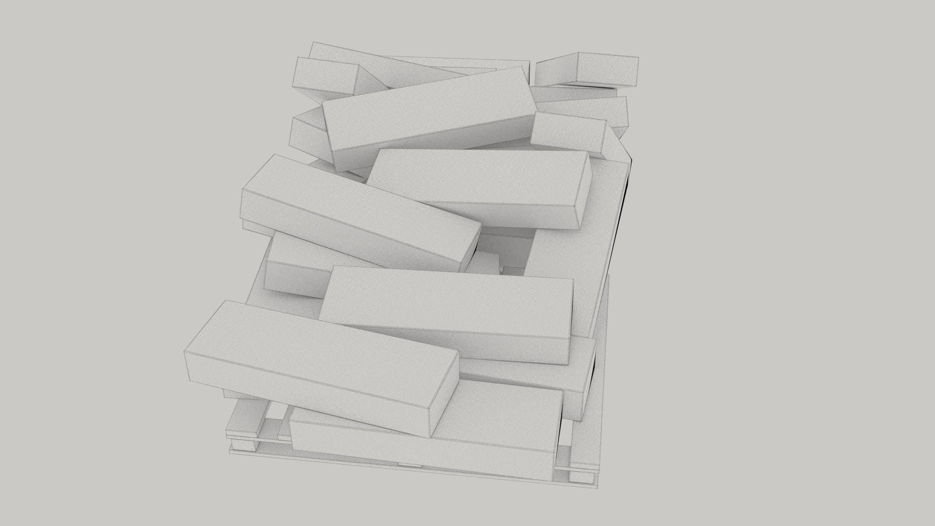 concrete bricks pallet 3 3D model | CGTrader
