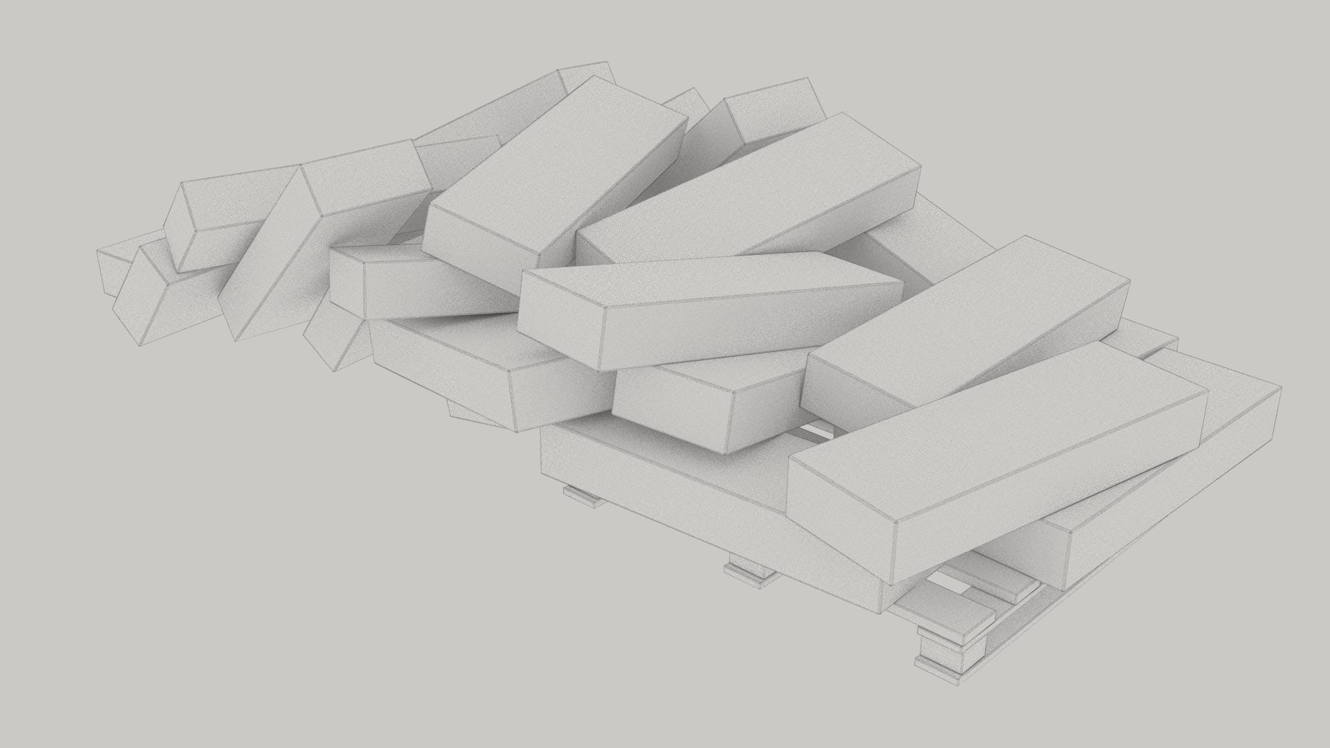 concrete bricks pallet 3 3D model | CGTrader