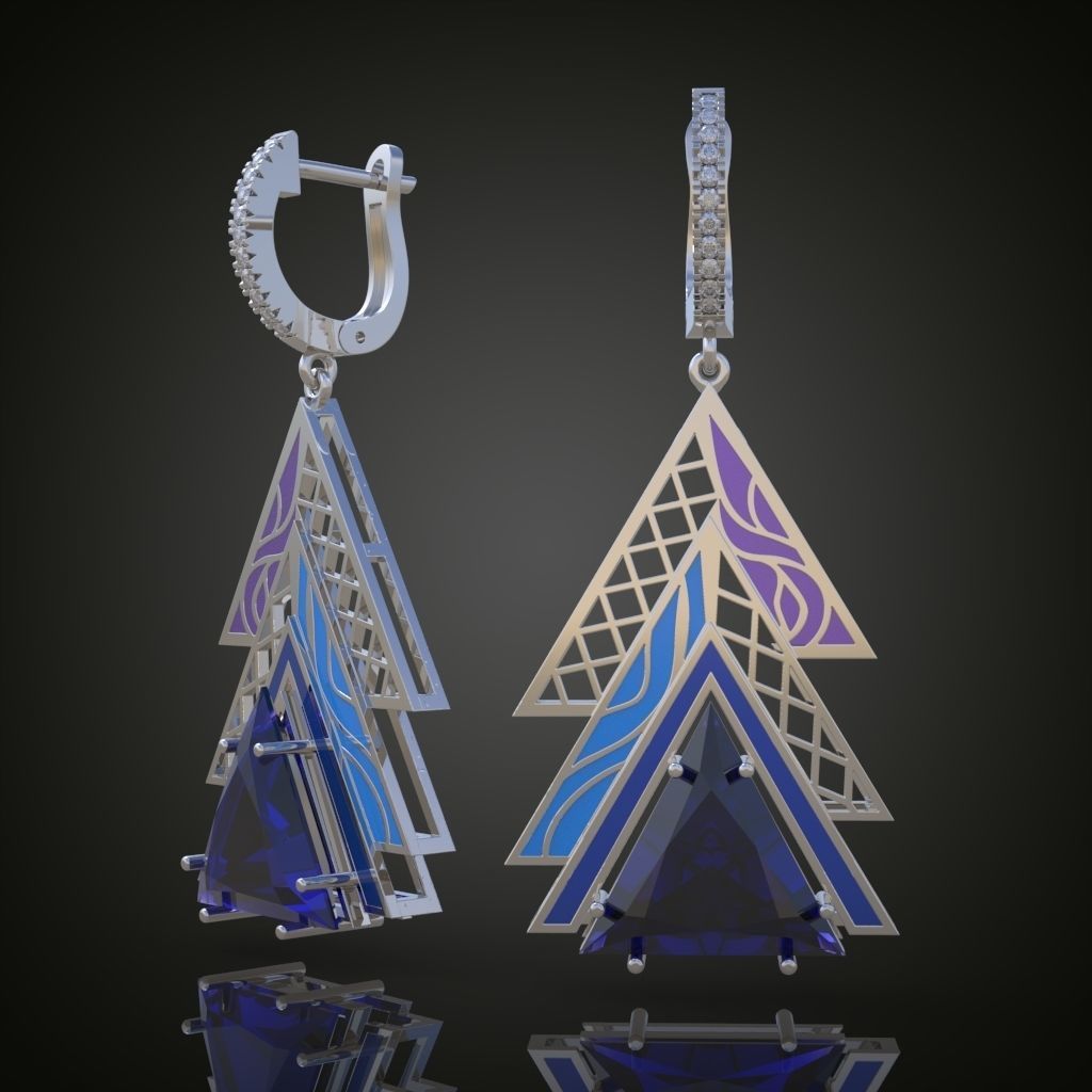 Earring 3D model 3D printable model 0061-11 3D model 3D printable ...