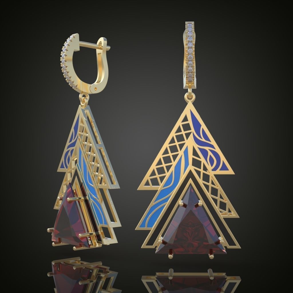 Earring 3D model 3D printable model 0061-11 3D model 3D printable ...