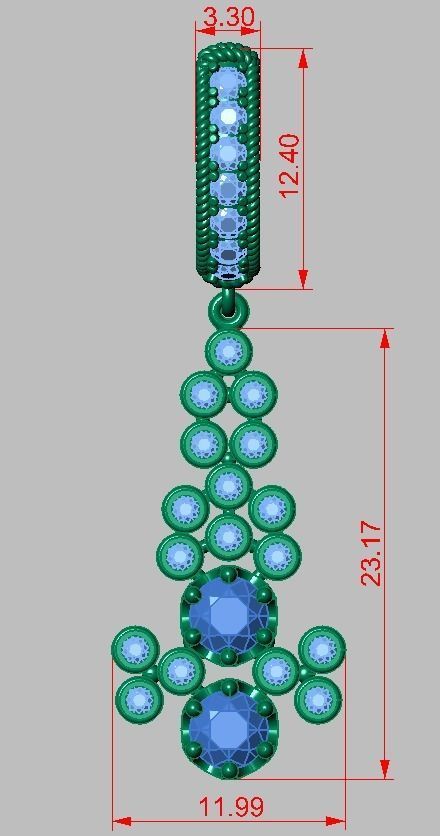 Earring 3D model 3D printable model 0073-9 free 3D model 3D printable ...