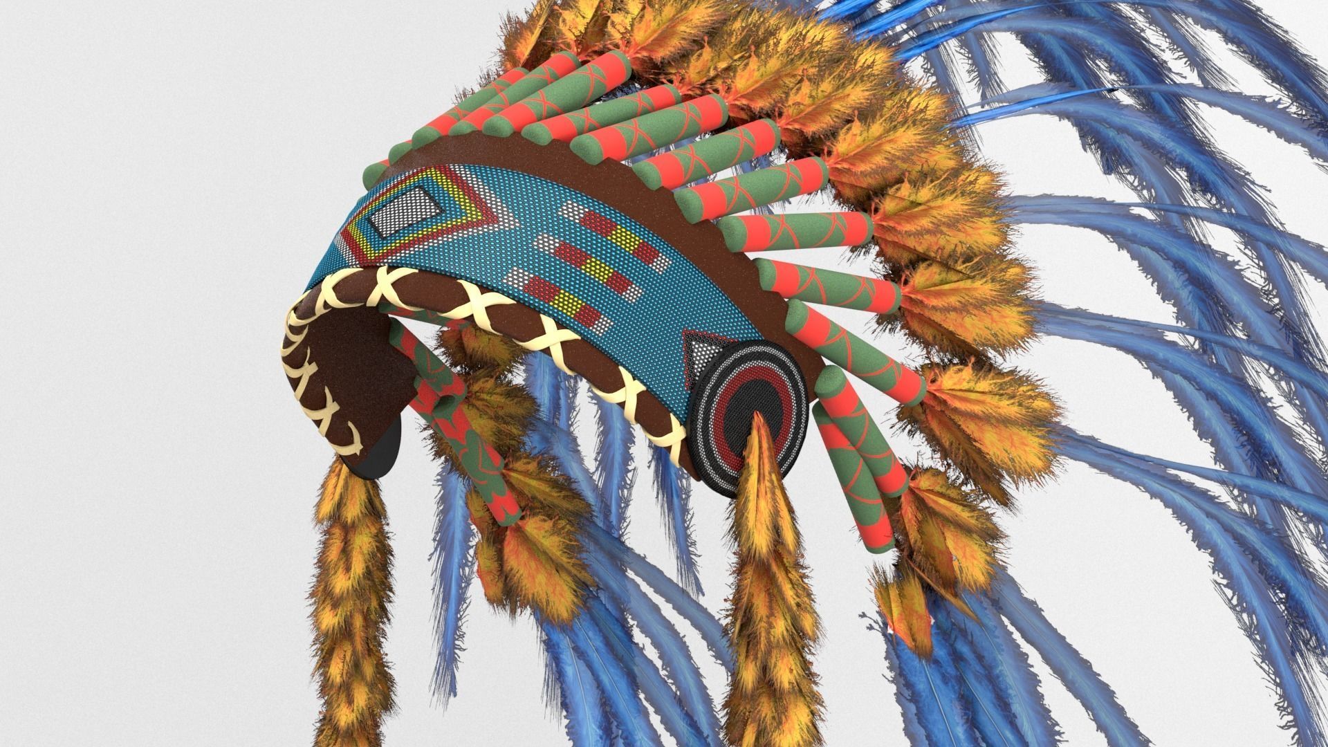 Feather headdress 3D model | CGTrader