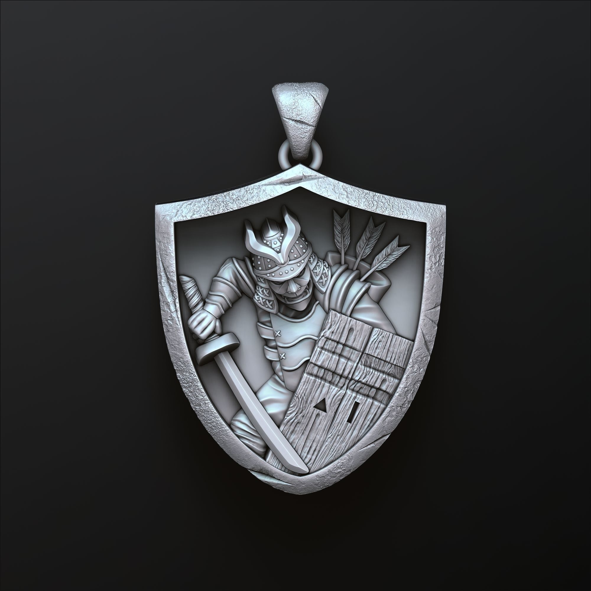 Samurai Pendant 3D model 3D printable | CGTrader