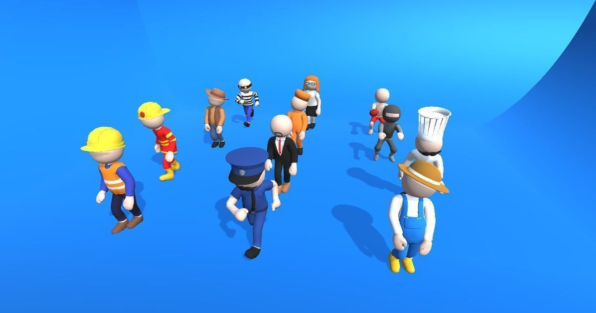 3D model Hyper Casual Stickman Character Jobs Pack VR / AR / low-poly ...