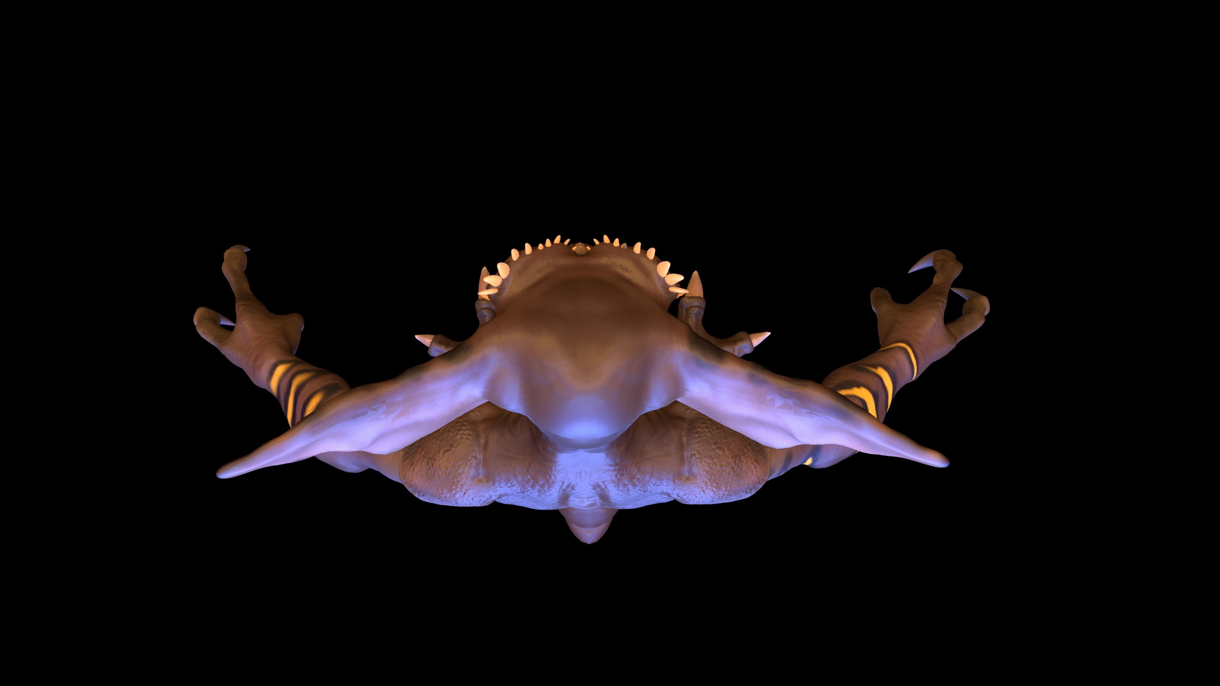3D model Gremlin creature with long arms and legs VR / AR / low-poly ...