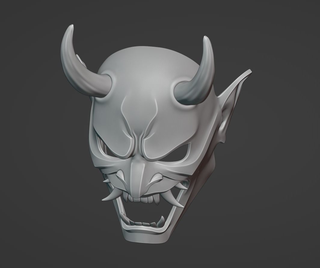 Hannya Demon Oni Samurai Mask 3D model 3D printable | CGTrader