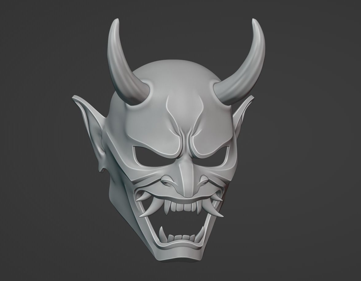 Hannya Demon Oni Samurai Mask 3D model 3D printable | CGTrader