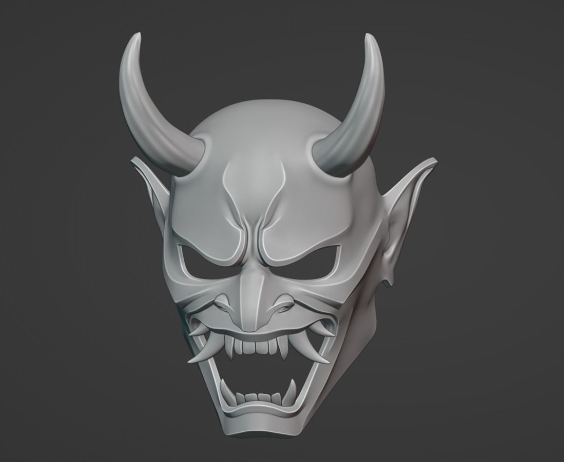 Hannya Demon Oni Samurai Mask 3D model 3D printable | CGTrader