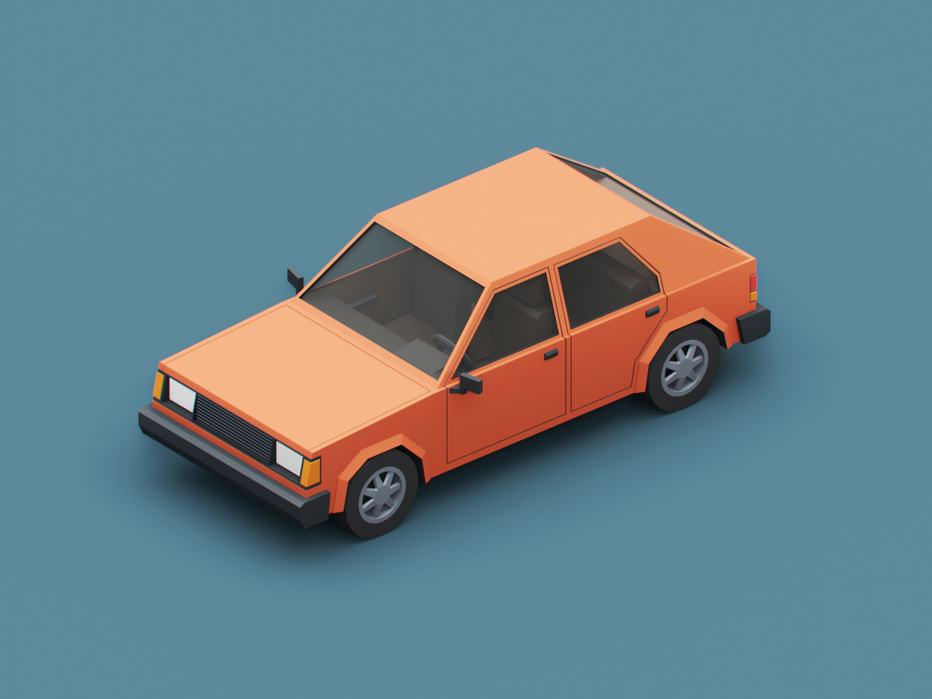 3D model Stylized Cartoon Hatchback Car VR / AR / low-poly | CGTrader