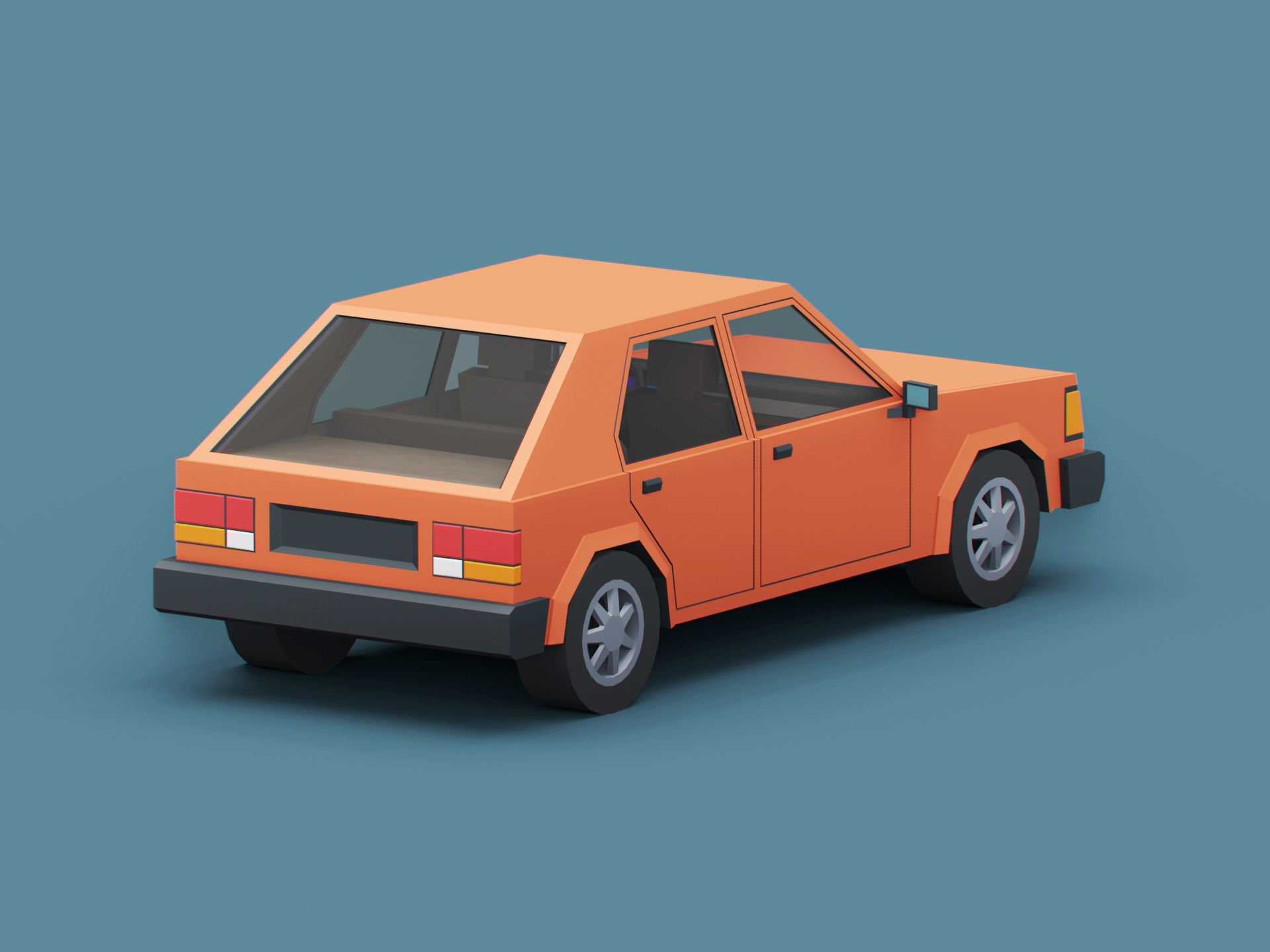 3D model Stylized Cartoon Hatchback Car VR / AR / low-poly | CGTrader