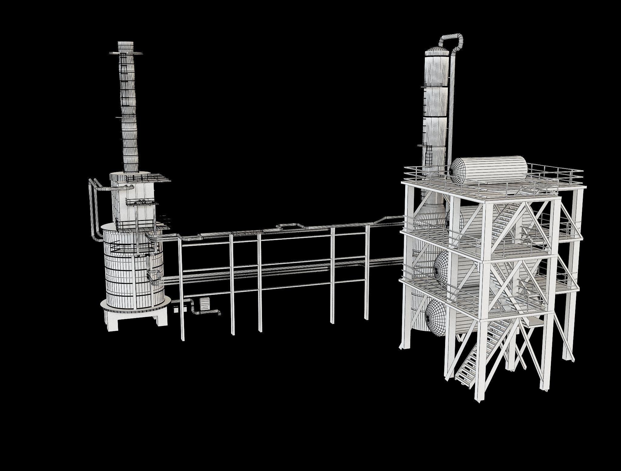 Oil And Gas Refinery Unit m6 3D model | CGTrader