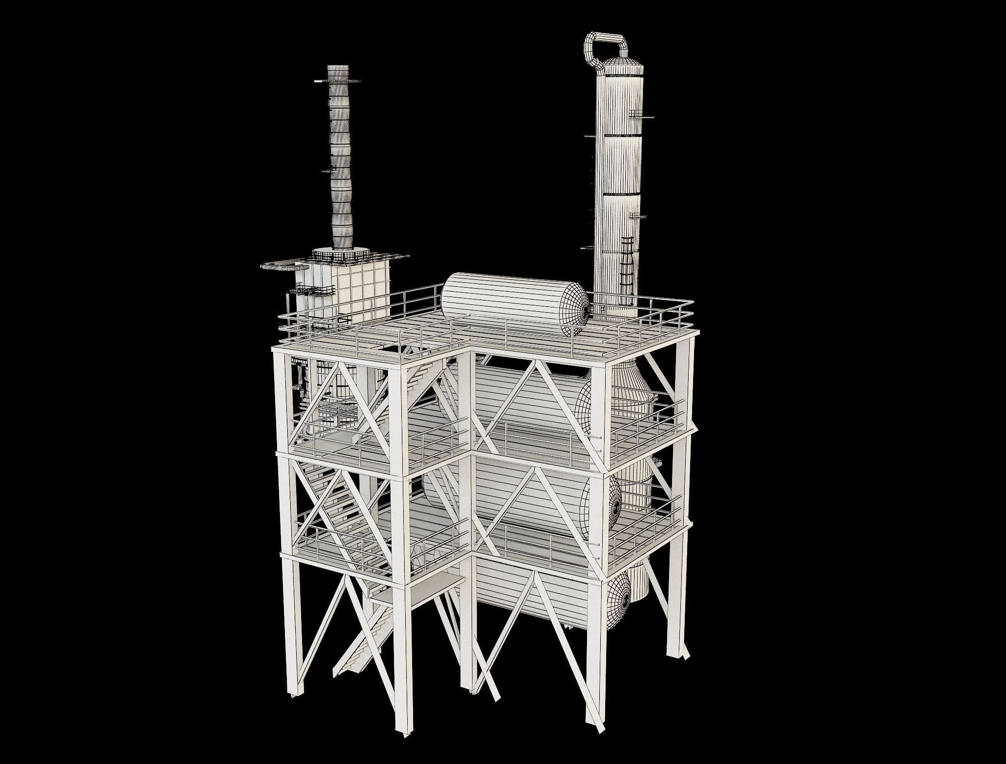 Oil And Gas Refinery Unit m6 3D model | CGTrader