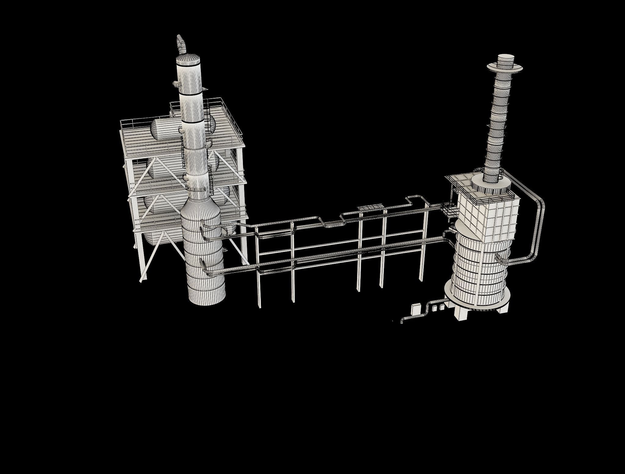 Oil And Gas Refinery Unit m6 3D model | CGTrader
