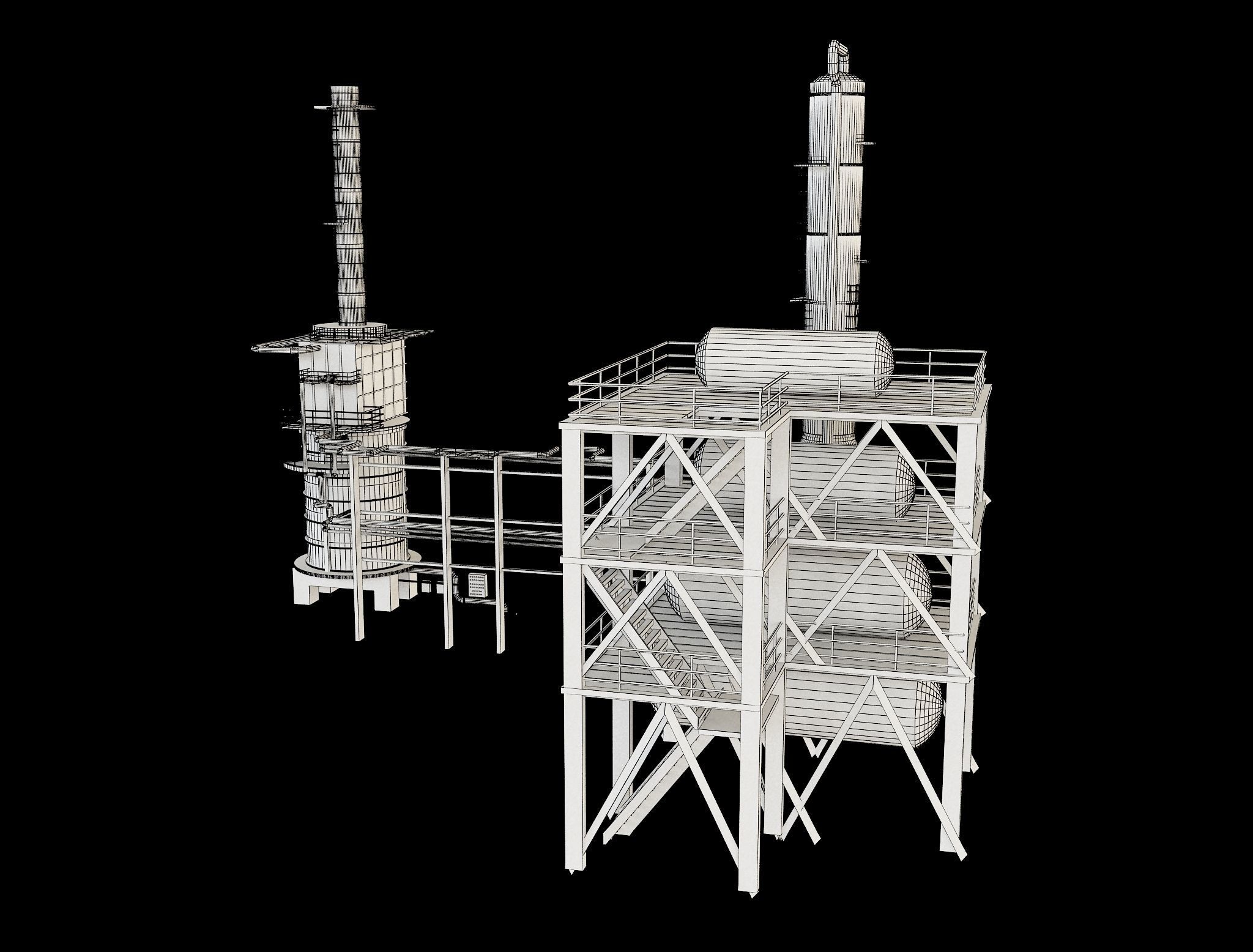 Oil And Gas Refinery Unit m6 3D model | CGTrader