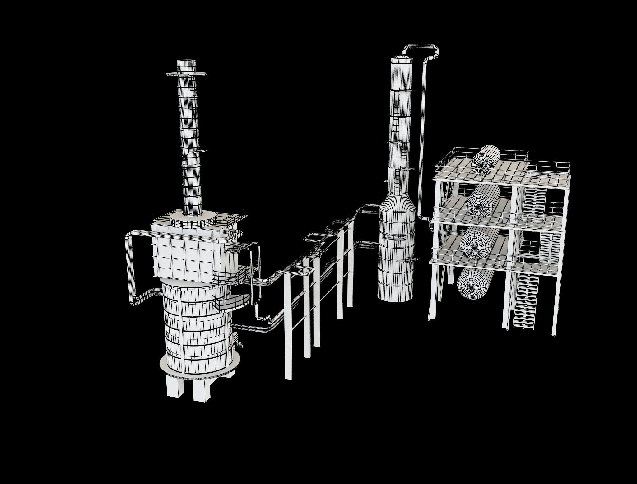 Oil And Gas Refinery Unit m6 3D model | CGTrader