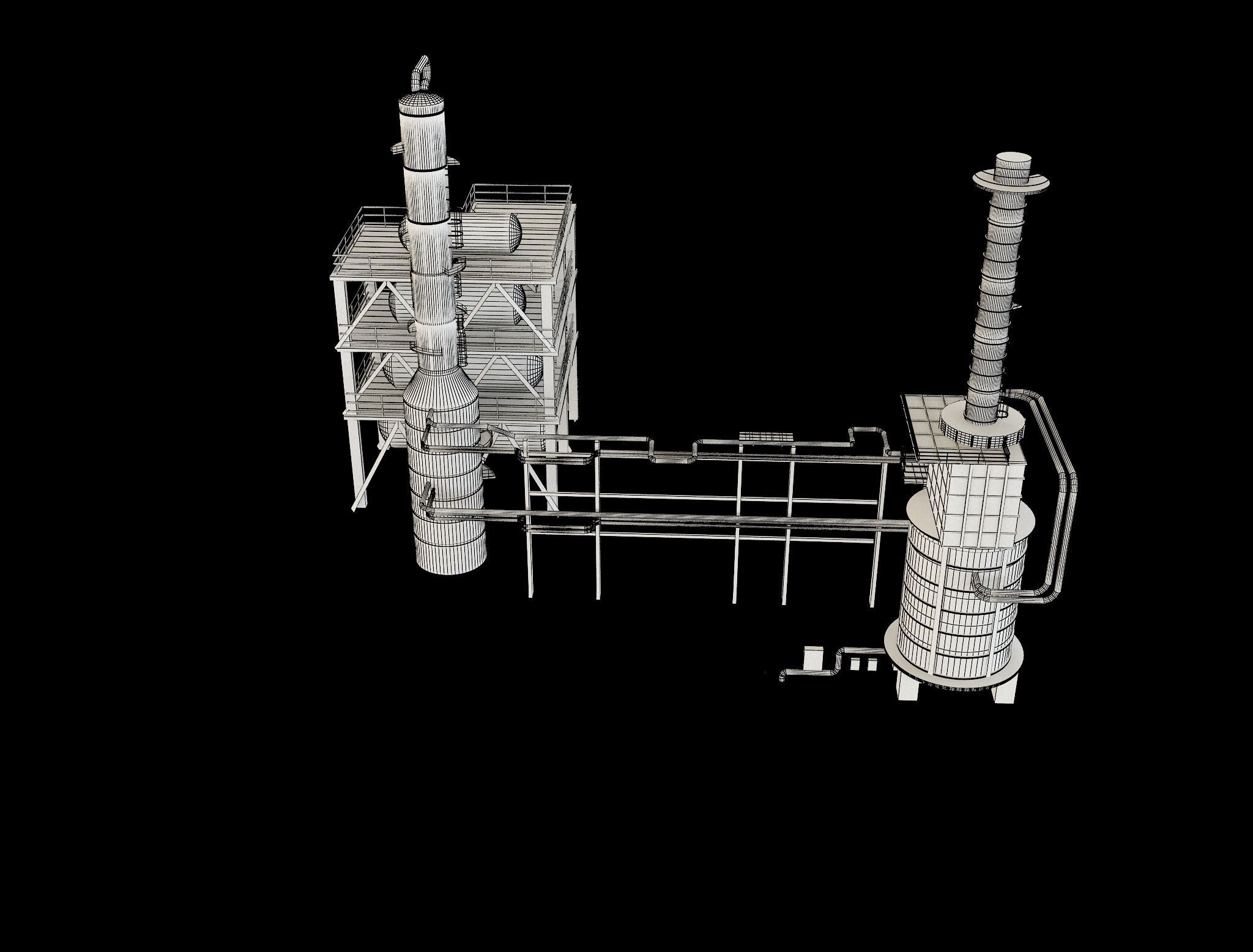 Oil And Gas Refinery Unit m6 3D model | CGTrader
