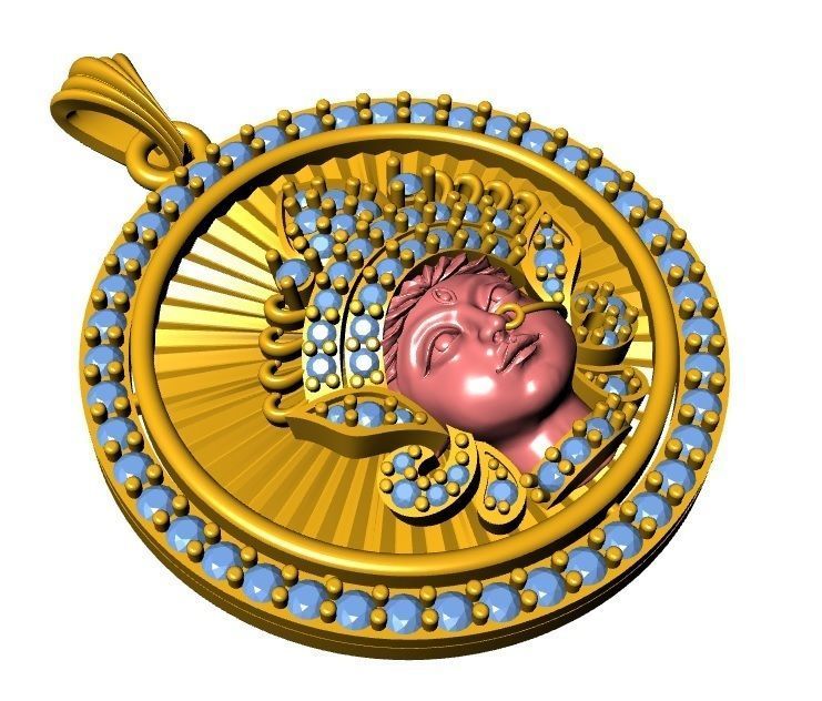 MAA DURGA PENDANT 3D model | CGTrader