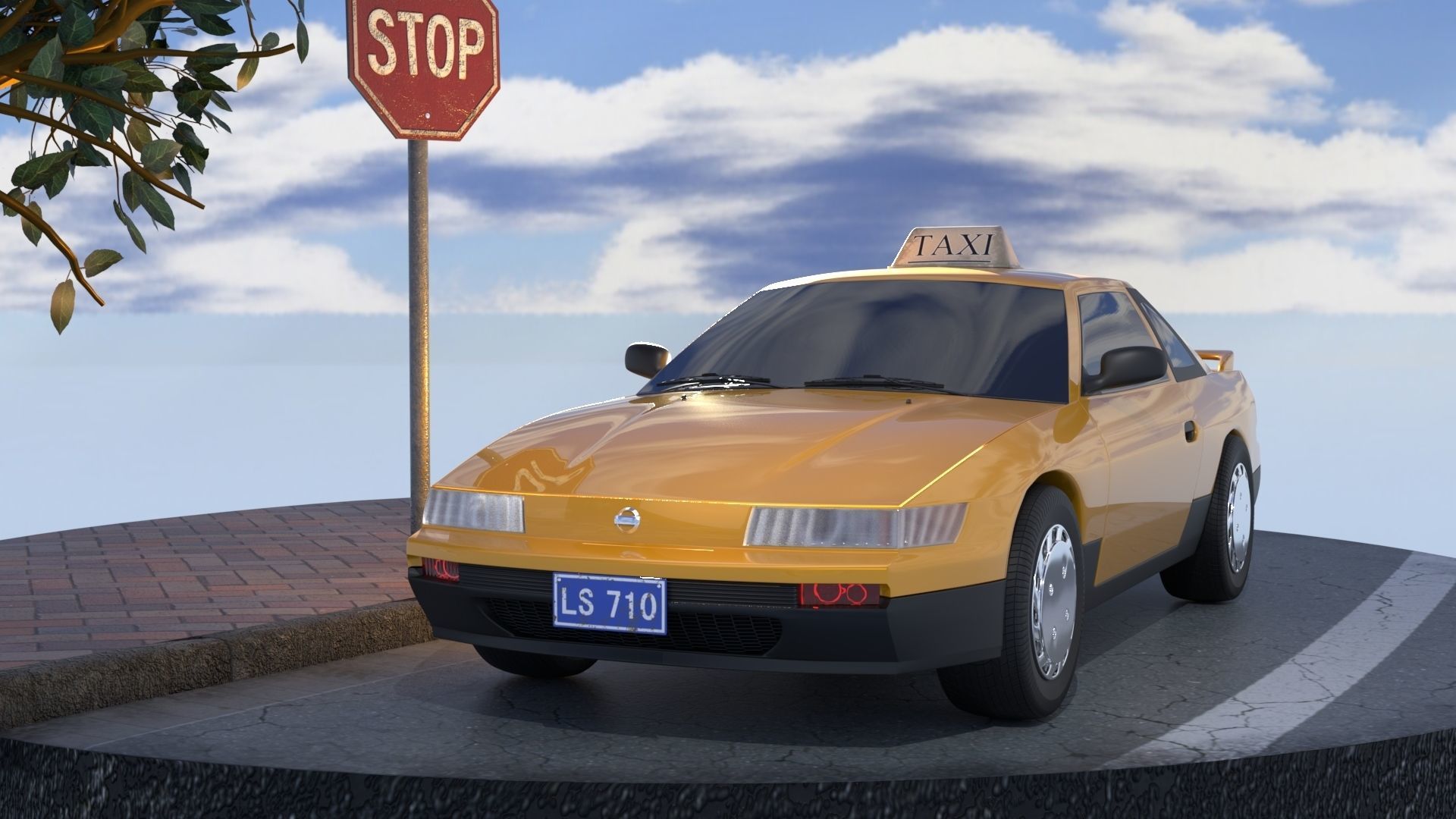 Nissan Silvia Newyork Taxi Car Uber Didi Japan racing coupe 3D model ...