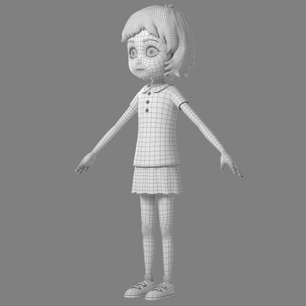 Cartoon Girl Rigged free 3D model rigged | CGTrader