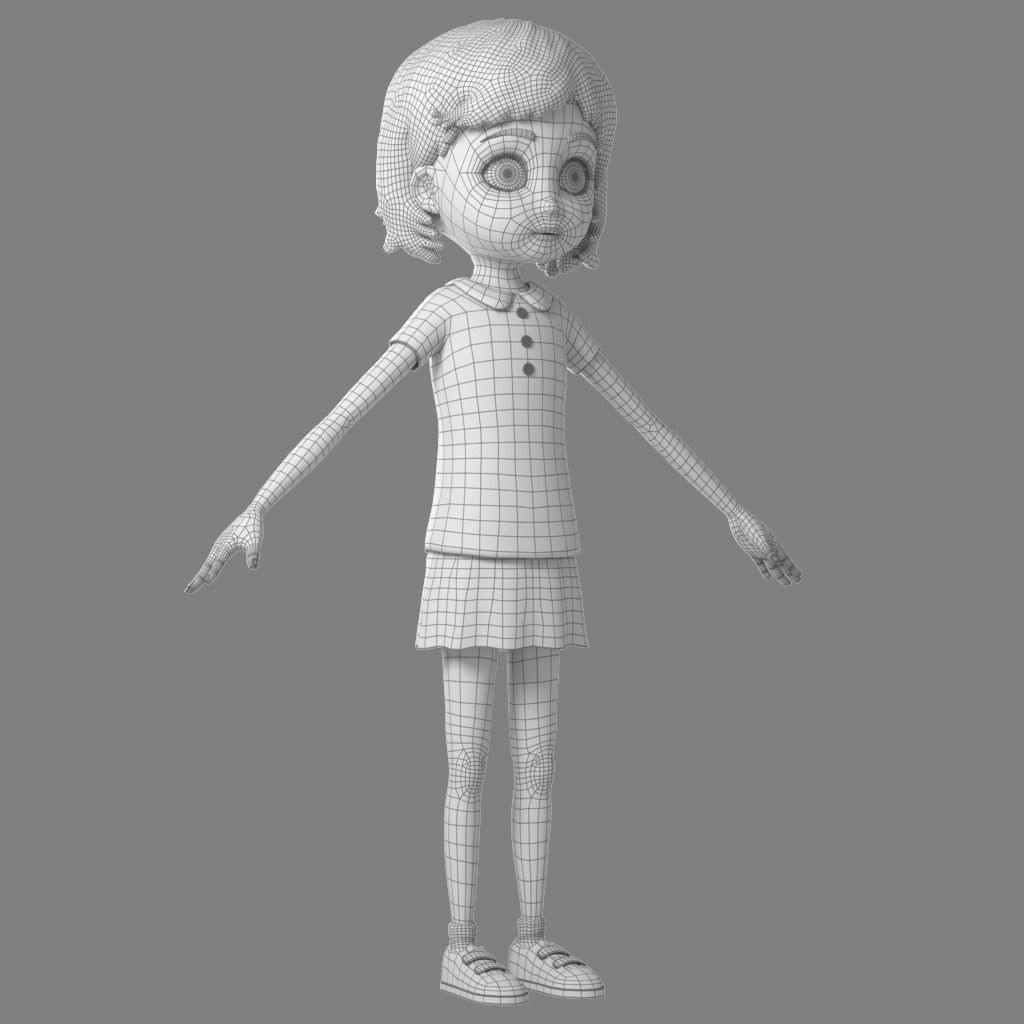Cartoon Girl Rigged free 3D model rigged | CGTrader