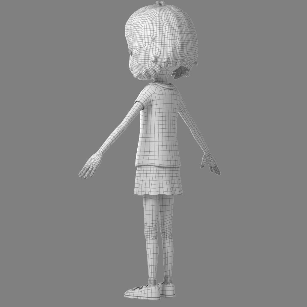 Cartoon Girl Rigged free 3D model rigged | CGTrader