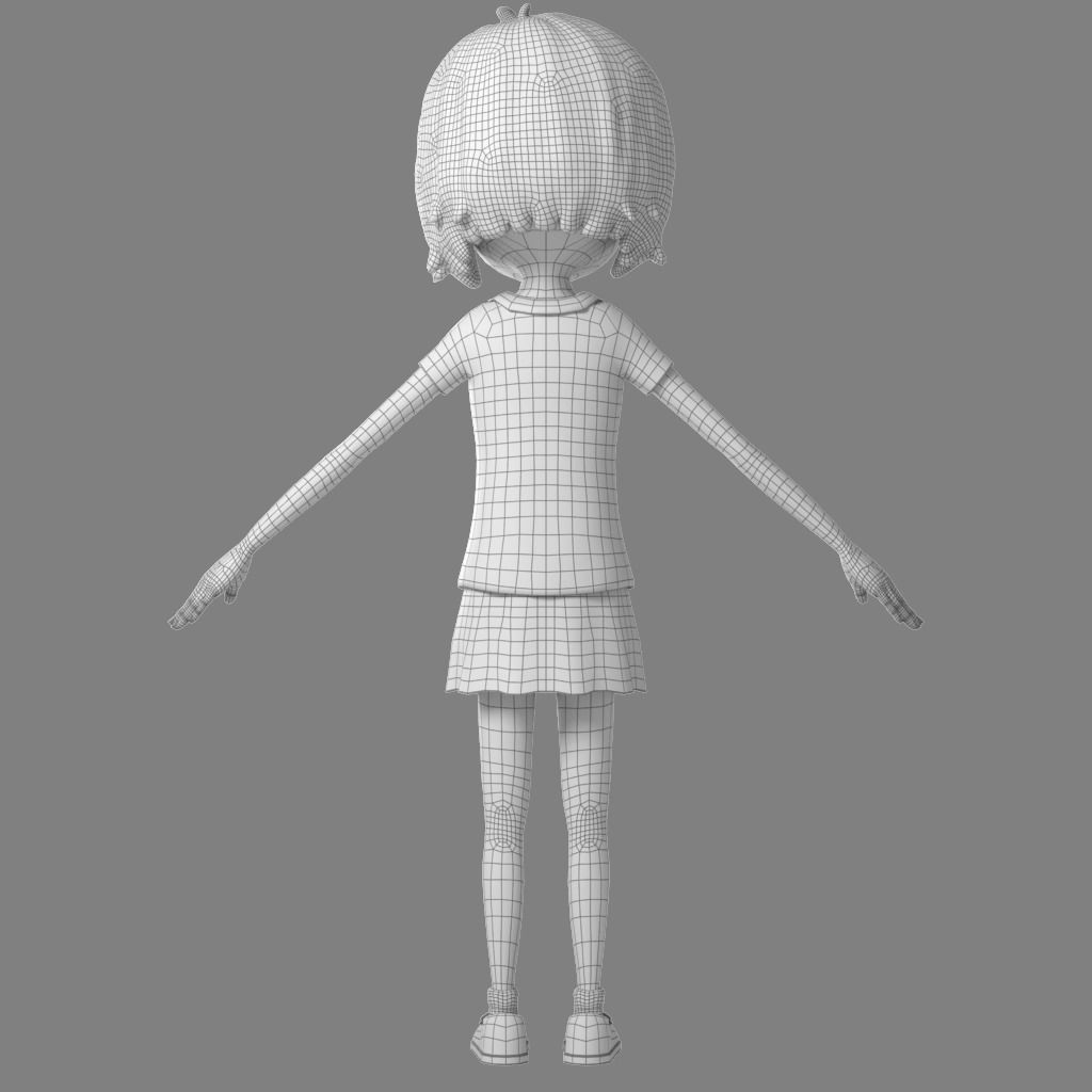 Cartoon Girl Rigged free 3D model rigged | CGTrader