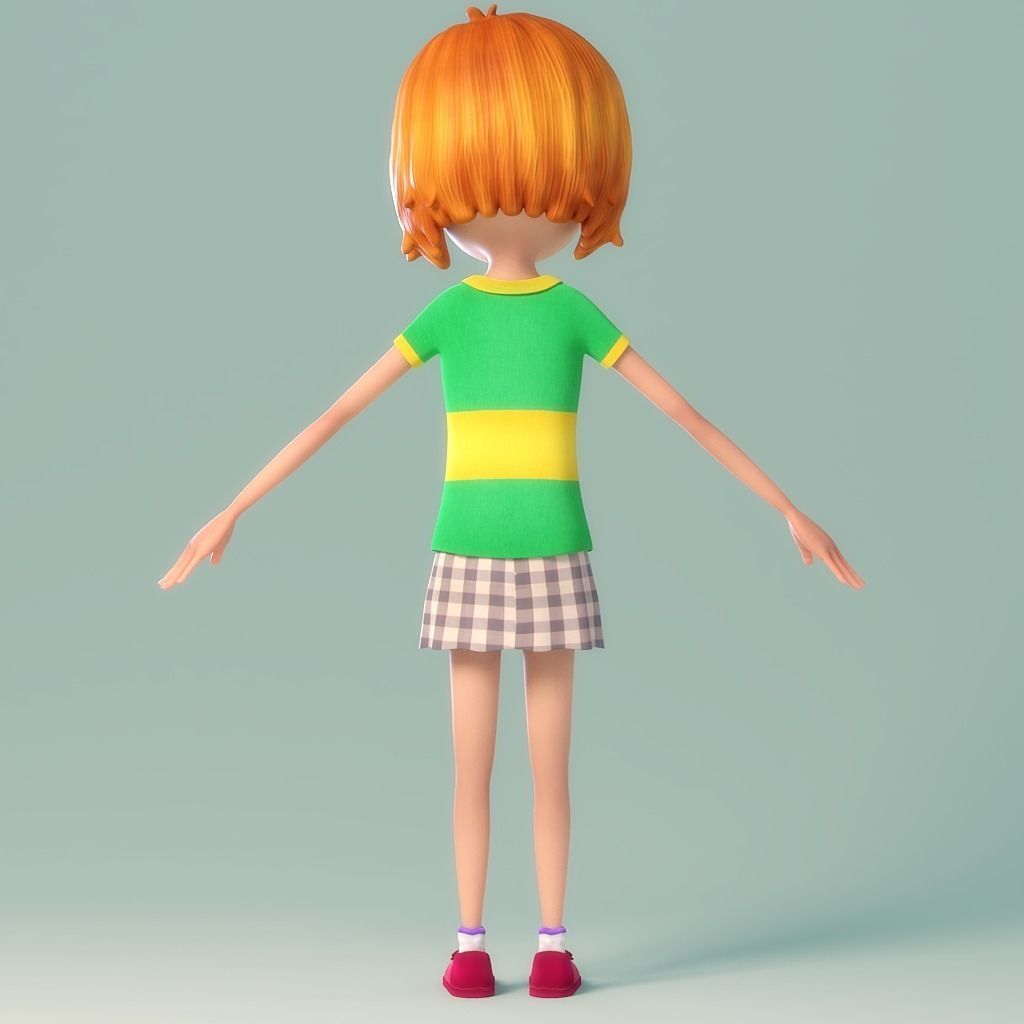 Cartoon Girl Rigged free 3D model rigged | CGTrader