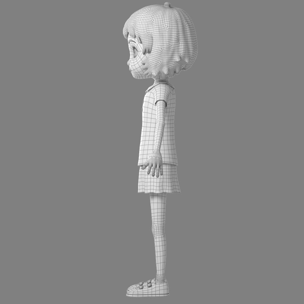 Cartoon Girl Rigged free 3D model rigged | CGTrader