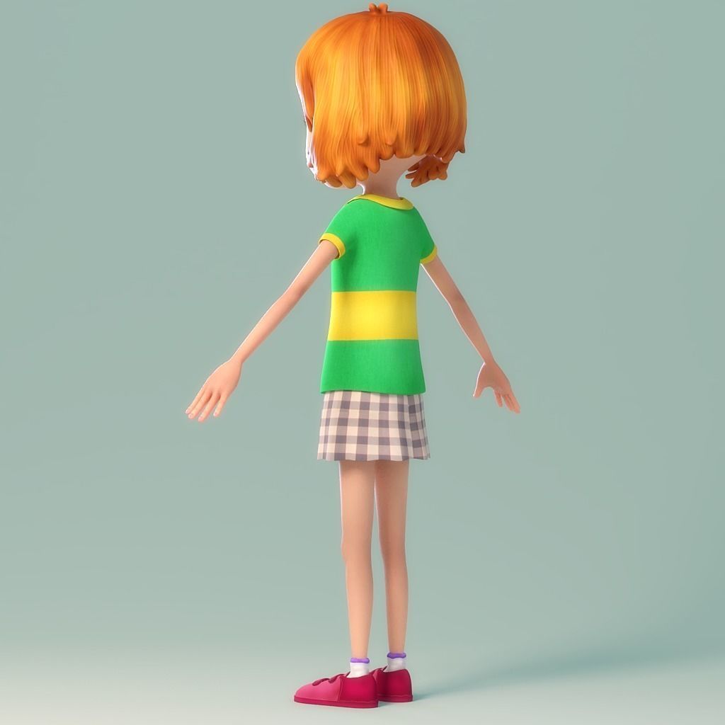 Cartoon Girl Rigged free 3D model rigged | CGTrader